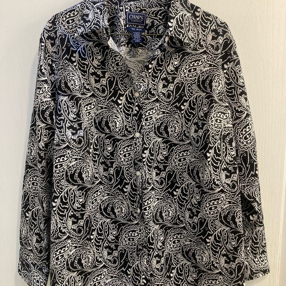 Crisp Black And White Chaps Button Down - Gem